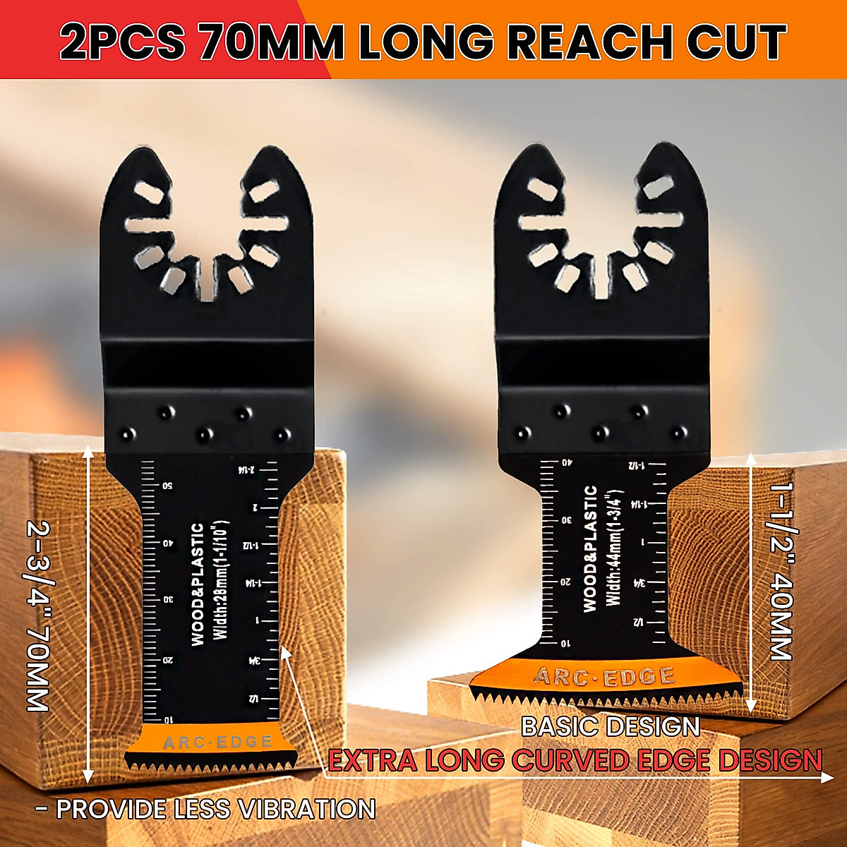 CONNOO 86 Pack Oscillating Saw Blades with Case, Arc Edge Multitool Blades, Oscillating Tool Blade, Bi-Metal for Wood/Metal/Plastic Kits Fit Dewalt Milwaukee Ryobi