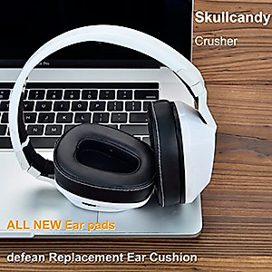 Defean 1 Pairs Black Ear Pads Ear Cushion Cover with Tape Compatible with Skullcandy Crusher Over Ear Wired Built-in Amplifier and Mic Headphone