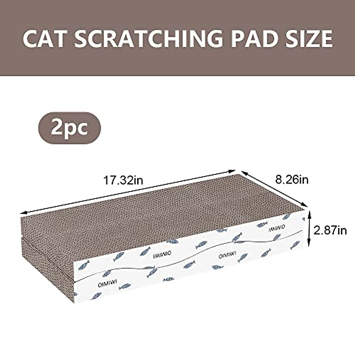 Cat Scratcher 2 PCS Pad, Cardboard with Premium Reversible Scratch Textures Design Wide Durable Scratching Pad