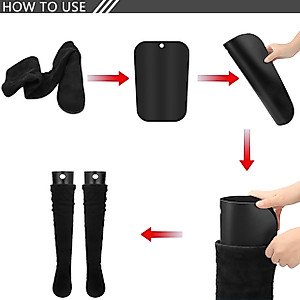 boot storage,You also get 12 pieces of boot shapers that will help keep your boots shapes,boot organizer,large to hold 6 pairs of tall boots with a Velcro strap to keep them from falling out