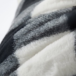 Dearfoams Plaid Pillow, 20"x20", Black and White Buffalo Check