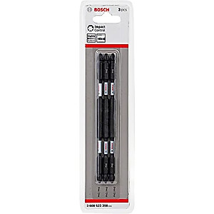 Bosch Professional Accessories Bosch Professional 2608522358 3-Piece Double Screwdriver Set Phillips (Impact Control, 3 x PH2-PH2 Bits Length: 150 mm, Pick and Click)