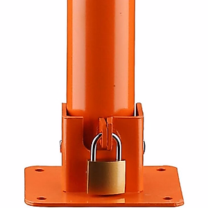 Foldable Parking Barrier Parking Lock, Heavy Duty Parking Bollard Lock Fold Down Barrier Security Parking Barrier with Padlock for Driveways Garage