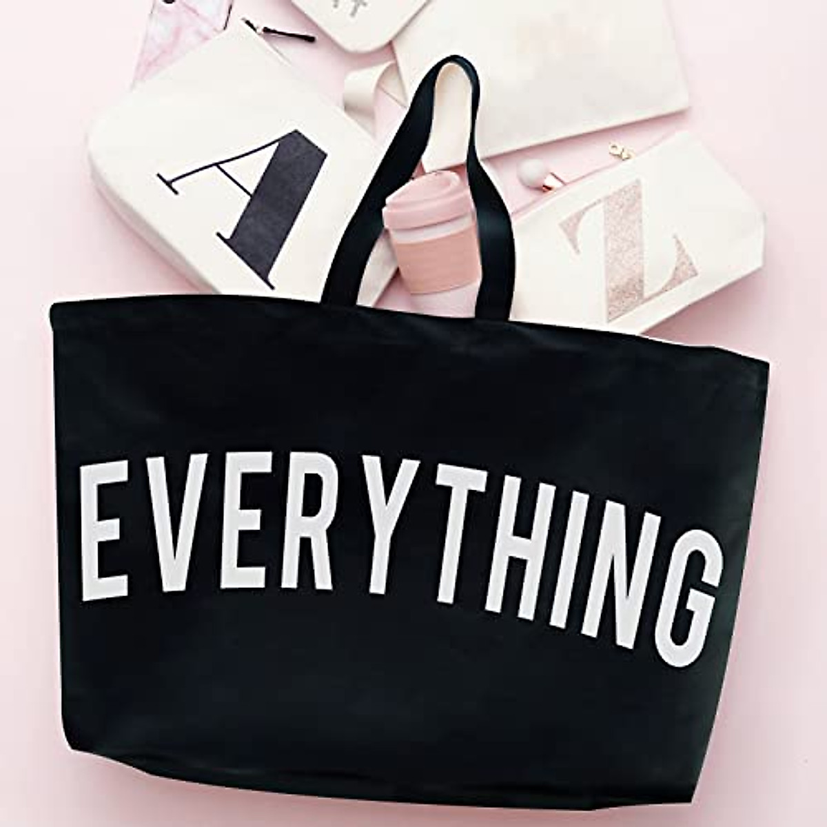 LLYLIU Canvas Tote Bag - Extra Large Shopping Beach Totes Bags Reusable Big Grocery Bag 28" x 8" x 16"