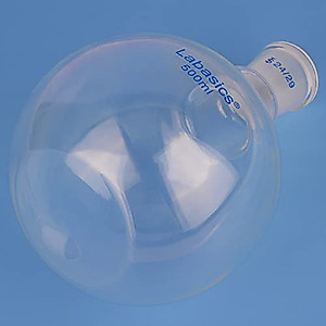Labasics Single Neck Flat Bottom Boiling Flask, Borosilicate Glass Flat Bottom Boiling Flask with 24/29 Standard Joint, 500 ml