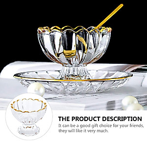 Cabilock Clear Tumblers Clear Pudding Bowls Ice Cream Cup Paper Cup Glass With Cover Mini Measuring Cups Glass