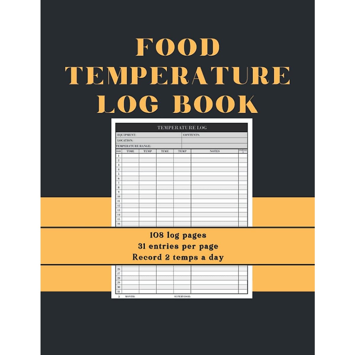 Food Temperature Log Book: Easy to use fridge/freezer log to record temps for restaurants, bars, cafes or any business handling or storing food. ... days, time, temp, notes on numbered pages.