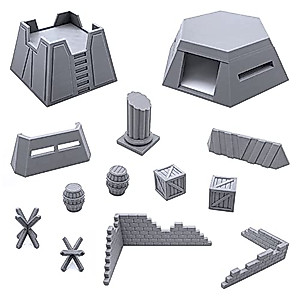 EnderToys Scenery Bundle, Terrain Scenery for Tabletop 28mm Miniatures Wargame, 3D Printed and Paintable