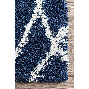 nuLOOM Alvera Soft & Plush Shag Area Rug, 4' x 6', Blue