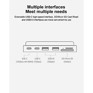 Hagibis iMac Hub with USB C 3.1, USB 3.0 Ports and SD/Micro SD Card Reader, USB-C Clamp Hub USB C Docking Station for 2021 iMac 24 inch (Without HDMI)