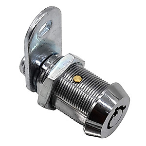 2Pcs Tubular Cam Lock 1 inch Cabinet Lock Keyed Alike with Chrome Finish for Vending Machine Tool Box Mailbox ATM