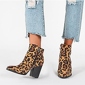 Short Ankle Boot Fur Fleece Faux Chunky Heel Short Casual Side Zipper Booties Heeled Short Booties Flat Heel Split Toe Slip on Platform White Boots