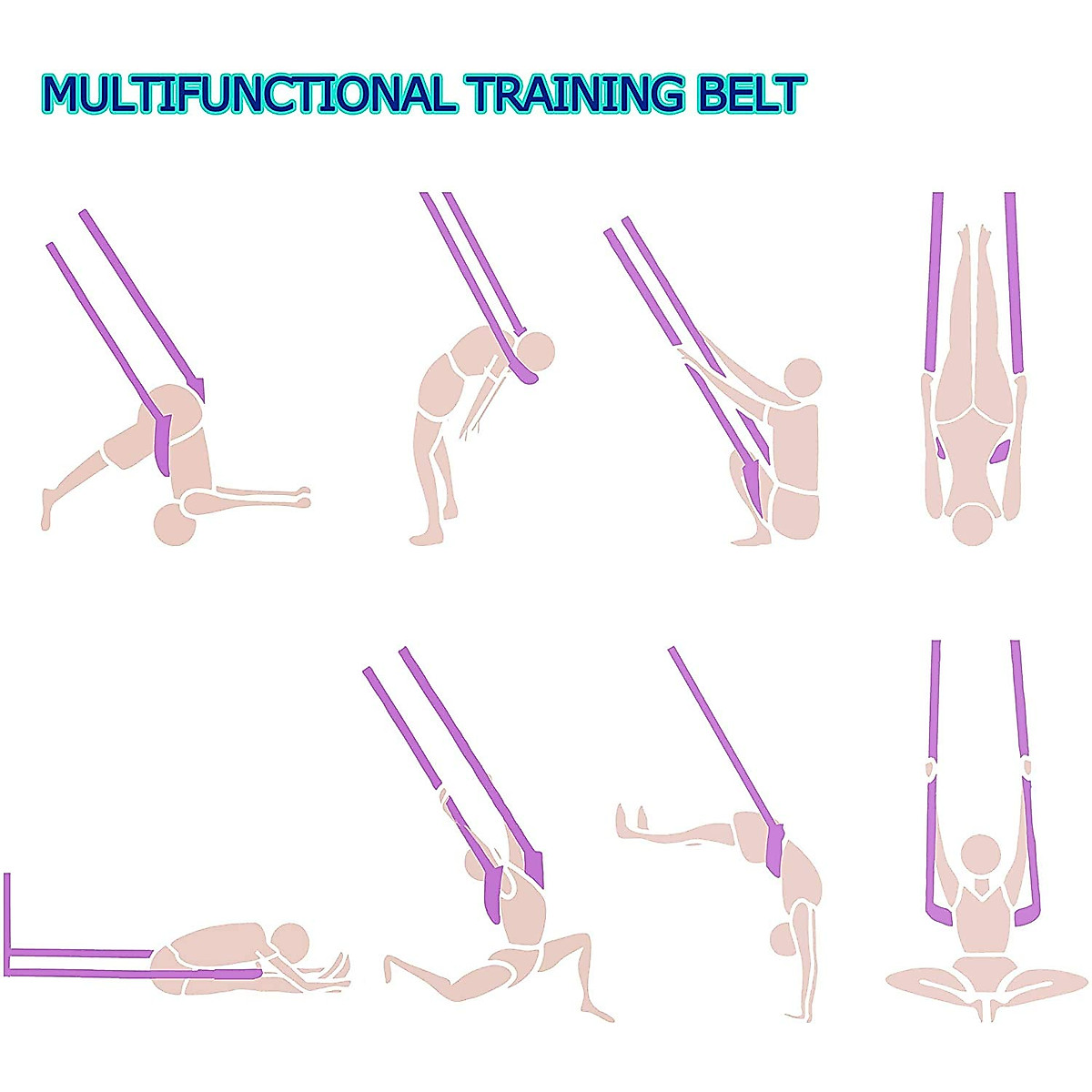 Yoga Stretching Strap, Adjustable Height Leg Stretcher Waist Back Stretch Band Aerial Yoga, Anti-gravity Inversion Exercises Door Flexibility Tensile Trainer for Rehab Pilates Dance Splits (Pink)