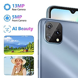 Blackview A55 Unlocked Cell Phone 2023, Android 11 Phones, 3GB+16GB / SD 128GB, 4780mAh Battery, 6.528 inches HD+ Waterdrop Screen, 8+5MP Camera, Triple Card Slots Phones Unlocked, GPS, Face ID - Blue