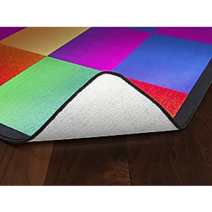 Flagship Carpets Learning Grid Colorful Numbers and Letters Kids Seating Area Rug for Classroom, Play Area Mat, Home Learning or Kids Room Carpet, 5'10" x 8'4", Seats 24