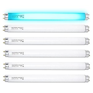 Konideke 6 Pack T8F10W BL 10W Replacement Bulbs T8 10 Watts Fluorescent Tube for 20W Device 13 Inch 365-nm Black Light