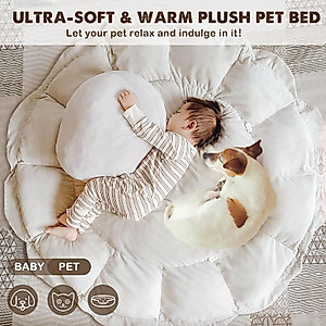 5-in-1 Convertible Baby Play Gym with 6 Toys, Tummy Time Mat for Sensory Development, Baby Activity Center from Newborn to Toddler, Ball Pit, Cat & Dog Bed, Soft Plush Pet Bed, No Ball Included