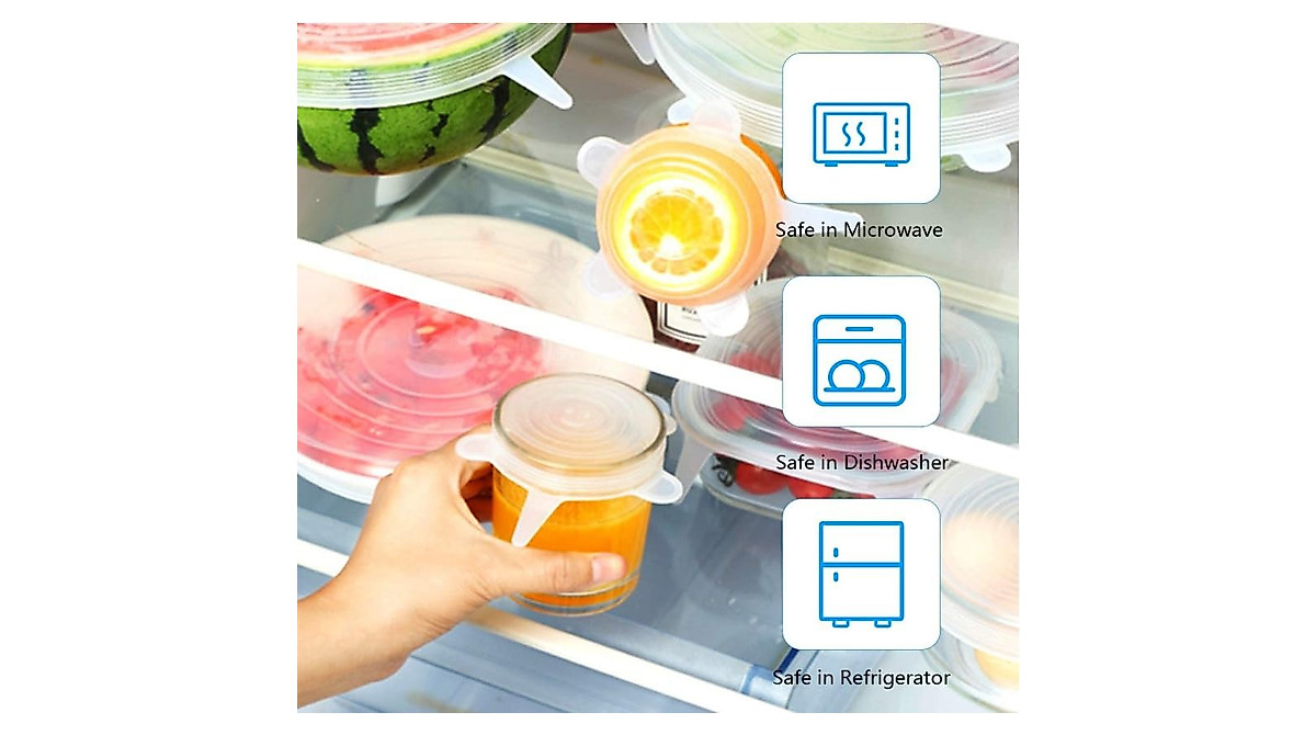 Reusable Silicone Stretch Lids Set - 12 Pack Multi-Size Food Covers