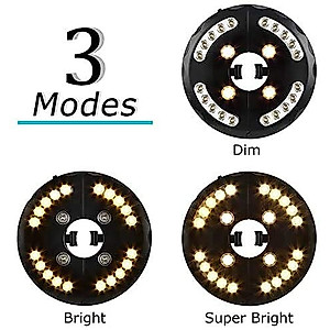 Patio Umbrella Light Warm White 3 Lighting Modes Cordless 24 LED Lights,4 AA Battery Operated Umbrella Pole Light for Patio Umbrellas Camping Tents or Outdoor Use