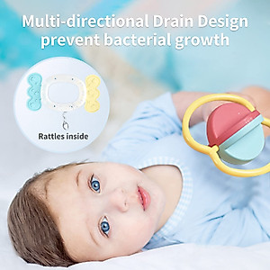 Eners 16 Pcs Baby Rattle Teethings Toys, Grab and Spin Baby Rattles, Teethers for Babies 0-3-6-12 Months, Infant Shaker with Storage Box