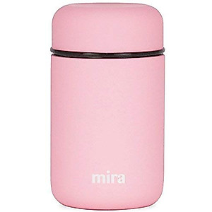 MIRA Kids Lunch Bundle with 7oz Insulated Bullet Flask (Taffy Pink) and 13.5oz Insulated Food Jar (Rose Pink)