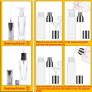 Skogfe Refillable Perfume Atomizer Bottle-Glass Empty Spray Bottle,Atomizer Perfume Bottle Refillable Travel 4 Pack, Packed with Funnels Pipettes Dispensers