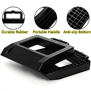 Yesland 2 Pack Rubber Pallet Jack Chock, 14.2 x 11.5 x 2 Inch Heavy Duty Pallet Truck Stopper Black Wheel Stop Chock for Truck Pallet Jack