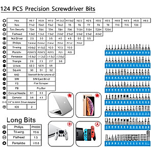 150 in 1 Precision Screwdriver Set, Computer, Laptop, Electronics Repair Tool Kit for PC MacBook Cell Phone iPhone Nintendo Switch PS4 Xbox Controller(Blue)