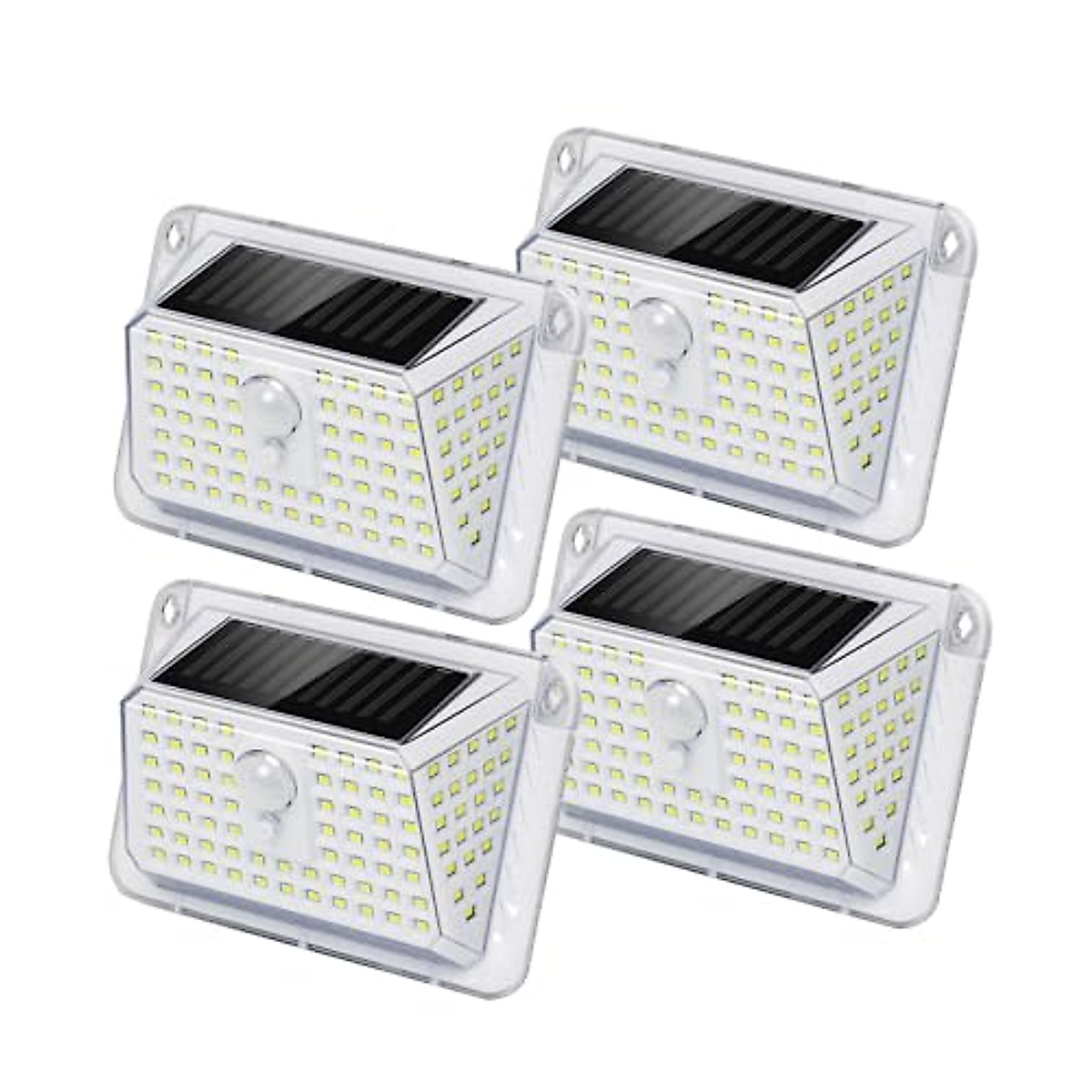 MMXIANG Solar Motion Sensor Lights Outdoor, 120-LEDs Solar Security Lights 3 Lighting Modes IP67 Waterproof Solar Fence Lights with 270°Wide Angle for Front Door, Yard, Garage, Deck - 4Pack