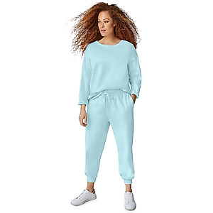 Ellos Women's Plus Size Boxy Fleece Sweatshirt - 22/24, Heather Grey