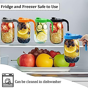 Dexspoeny Wide Mouth Mason Jar Lids - Pour Spout Flip Cap Lids for Leak Proof Airtight Seal Airtight for Drinking, Salad Dressing & Food Storage - 5 Pack (Glass Mason Jar Pitcher Not Included)