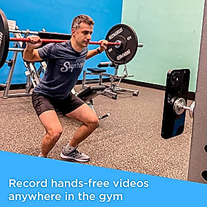 Gym Mate Dual Magnetic Phone Mount & Holder. Attaches magnetically to Metal Surface. Shoot Hands-Free Videos While Working Out. Strong Joints and Magnets. Compact Size.