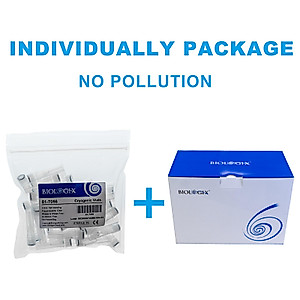 CryoKing Cryogenic Vials 0.5ml with O-Ring Caps Cryotubes for Low Temperature Sample Storage Clear Sterile Vials, Bag of 50