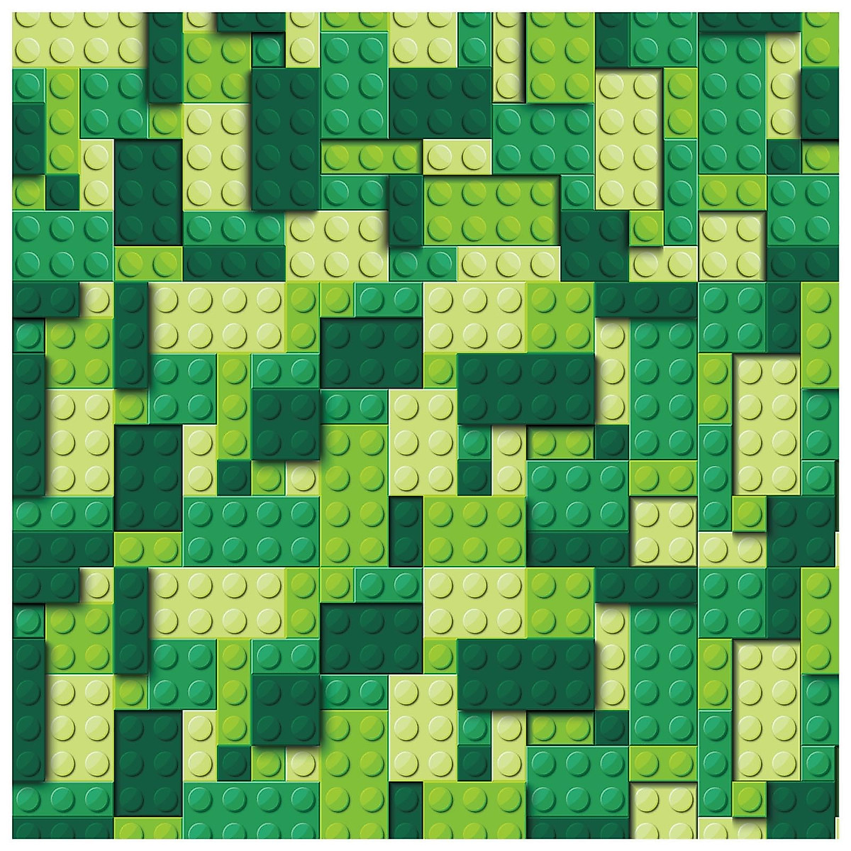 Tim&Lin Birthday Wrapping Paper Roll - Large Gift Wrap Paper Roll - 30 Inch X 32.8 Feet - Green Design - Building Blocks Patterns