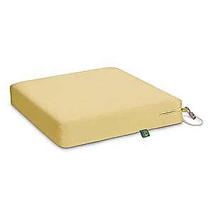 Duck Covers Weekend Water-Resistant Outdoor Dining Seat Cushion, 19 x 19 x 3 Inch, Straw, Dining Chair Cushions