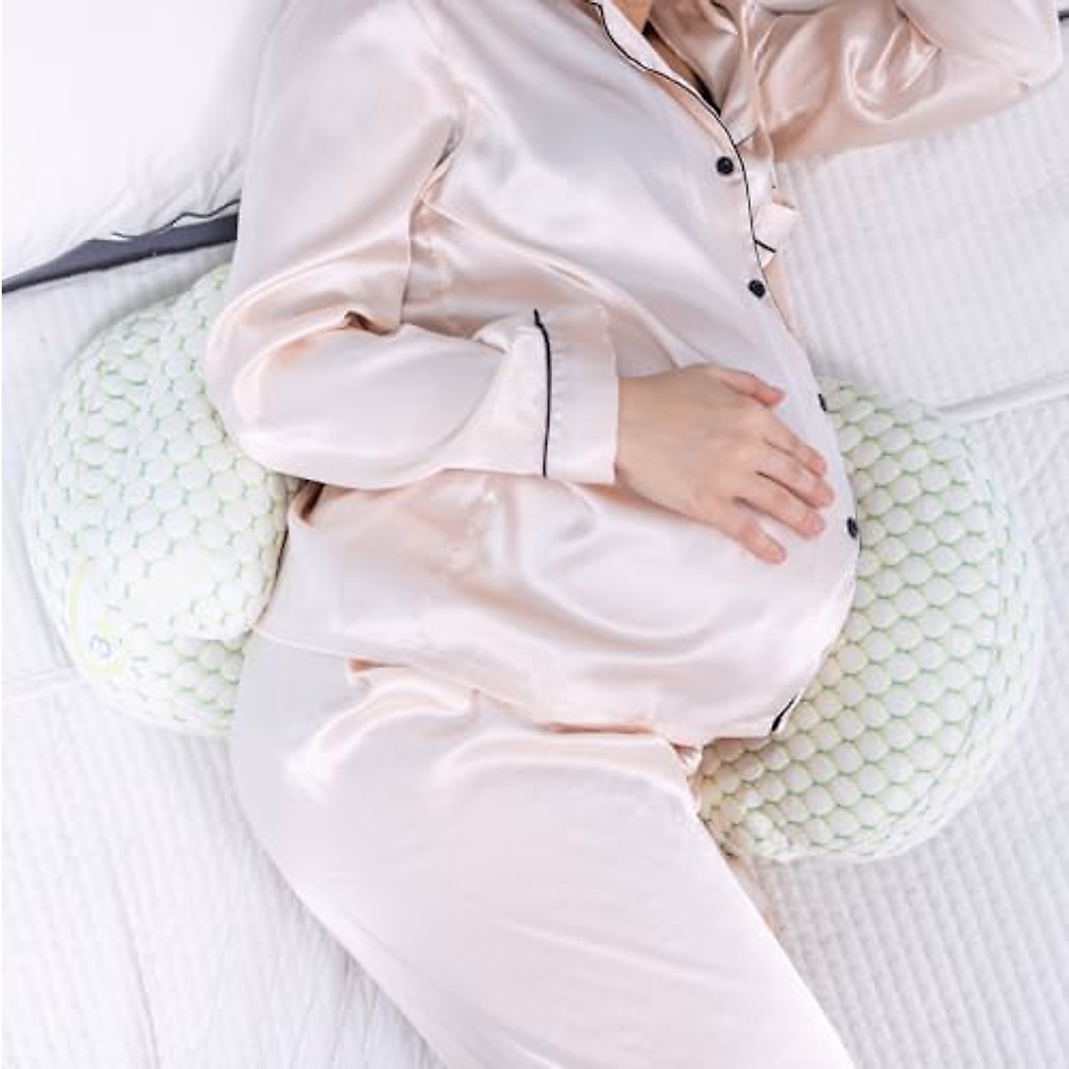 SNUGGLYBEE Maternity Pillow - Ultimate Support for Pregnant Women's Belly, HIPS, Legs & Back. Detachable & Adjustable Pillow Cover, Luxuriously Soft and Comfortable Material for Blissful Rest.