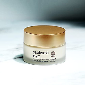 Sesderma C-VIT Moisturizing Facial Cream Vitamin C Antioxidant for Dry Skin Luminosity Radiance, 1.7 Fl Oz