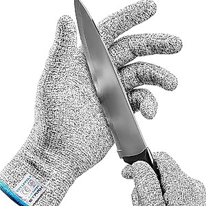 Stark Safe Cut Resistant Gloves, Level 5 Protection, Kitchen Cut Gloves for Meat, Shucking, Fillet, Mandolin Slicing, Carving, 1 Pair, Large