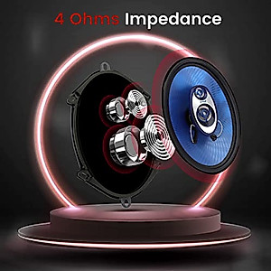 Pyle 5” x 7” Car Sound Speaker (Pair) - Upgraded Blue Poly Injection Cone 3-Way 300 Watts w/Non-fatiguing Butyl Rubber Surround 80-20Khz Frequency Response 4 Ohm & 1" ASV Voice Coil - PL573BL, Apple