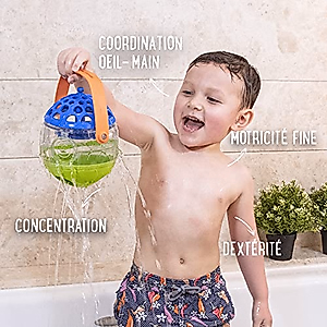 Lalaboom 3-in-1 Splash Ball And Educational Pop Beads Bath Toy - 12 Pieces - Ages 12 Months to 4 Years - BL510