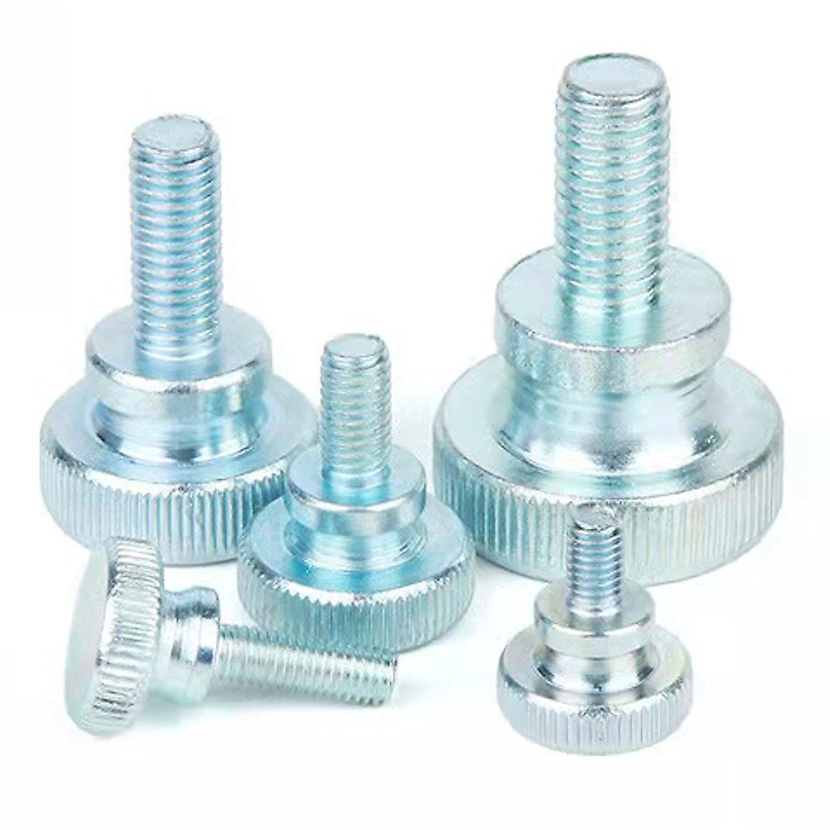 10 Pcs Galvanized Flat Knurled Head Fully Threaded Thumb Screws Bolts Fastener,Thumbscrew Threaded Knurled Grip Knobs Thumb Screw,Vesa Screws, Monitor Mount Screws for TV and Monitor Mount(M4x30mm)