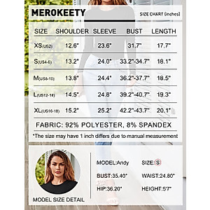 MEROKEETY Women Long Sleeve Slim Fit Crop Shirt Ribbed Knit Tops Casual Round Neck Y2K Tees Black Medium