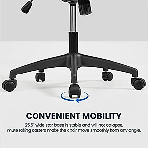 Yaheetech Ergonomic Mesh Office Chair, High Back Desk Chair with with flip-up Armrests, Adjustable Padded Headrest Computer Chair with Lumbar Support for Home Oiffce Game Room, Black