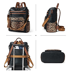 Shrrie Backpack Purse for Women Leather Backpack Fashion Designer Travel Backpack Convertible Shoulder Bag