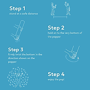 6 Pack White Butterfly Wedding Confetti Cannon Poppers | Biodegradable Butterfly Confetti | TUR Party Supplies | Up to 25ft | Giant (12”) | Party Poppers for Weddings, Birthdays, and Graduations