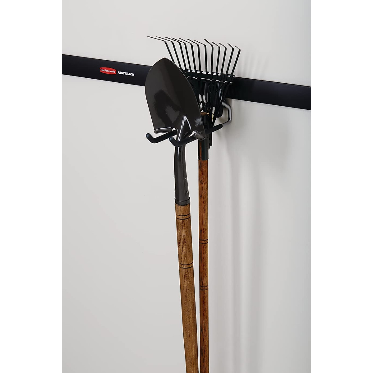 Rubbermaid Rail Garage Organization Multi-Purpose Hook, Wall Mounted Storage System, Direct Mount into FastTrack Garage Rail, Holds up to 50 pounds - Satin Nickel (1784459)