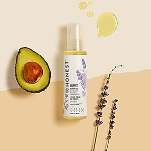 The Honest Company Lavender Infused Calming Body Oil | Gentle for Baby | Organic, Plant-Based, Hypoallergenic | 4.0 fl oz