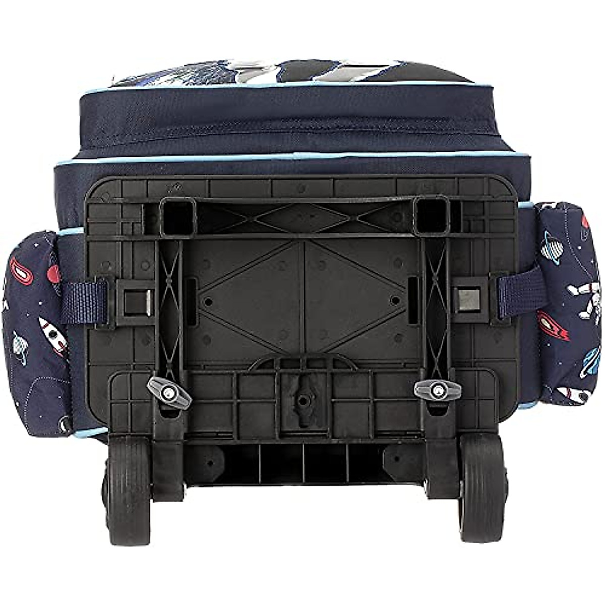 Egchescebo Kids Rolling School Backpack Bags for Boys School With Wheels Trolley Roller Wheeled 5PCS With Lunch Box Cute Astronaut Pattern Blue Backpacks Bags for Boys