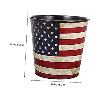 FONDOTIN American Flag Bathroom Trash Can Flag Waste Basket Bedroom Living Room Stylish Design