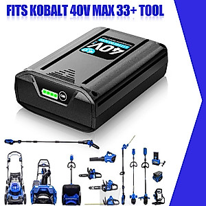 JIALIPOK 40V 4.0Ah Replacement for Kobalt 40V Battery Rechargeable Lithium Ion Cordless Power Tool Battery KB540C-06 KB245-06 KB240-06 Kb540-06